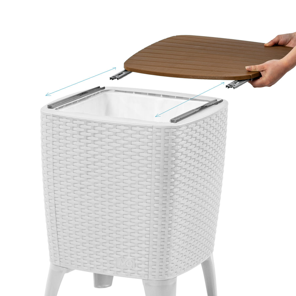 COOLER TABLE CAPRI BLANCO - CARAMELO | MAR DEL NORTE