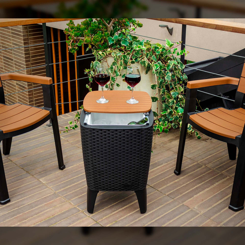 COOLER TABLE CAPRI NEGRO - TABACO | MAR DEL NORTE